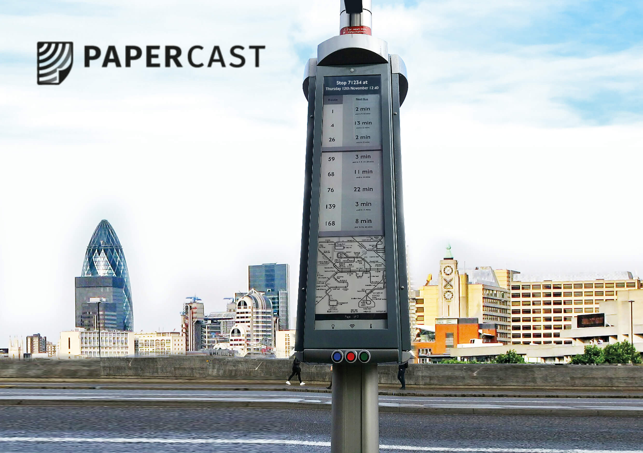 Papercast E-Paper Displays | Passenger Information | Trueform
